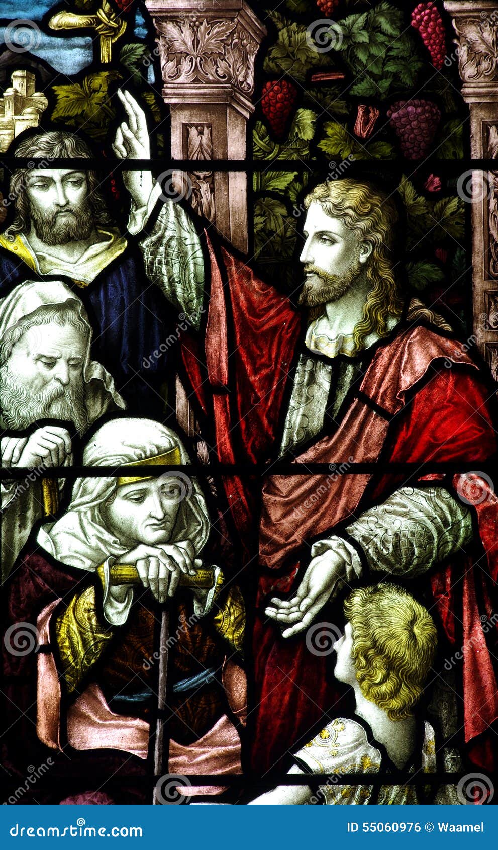 Jesus Christ Preaching (stained Glass Window) Stock Photo - Image of ...