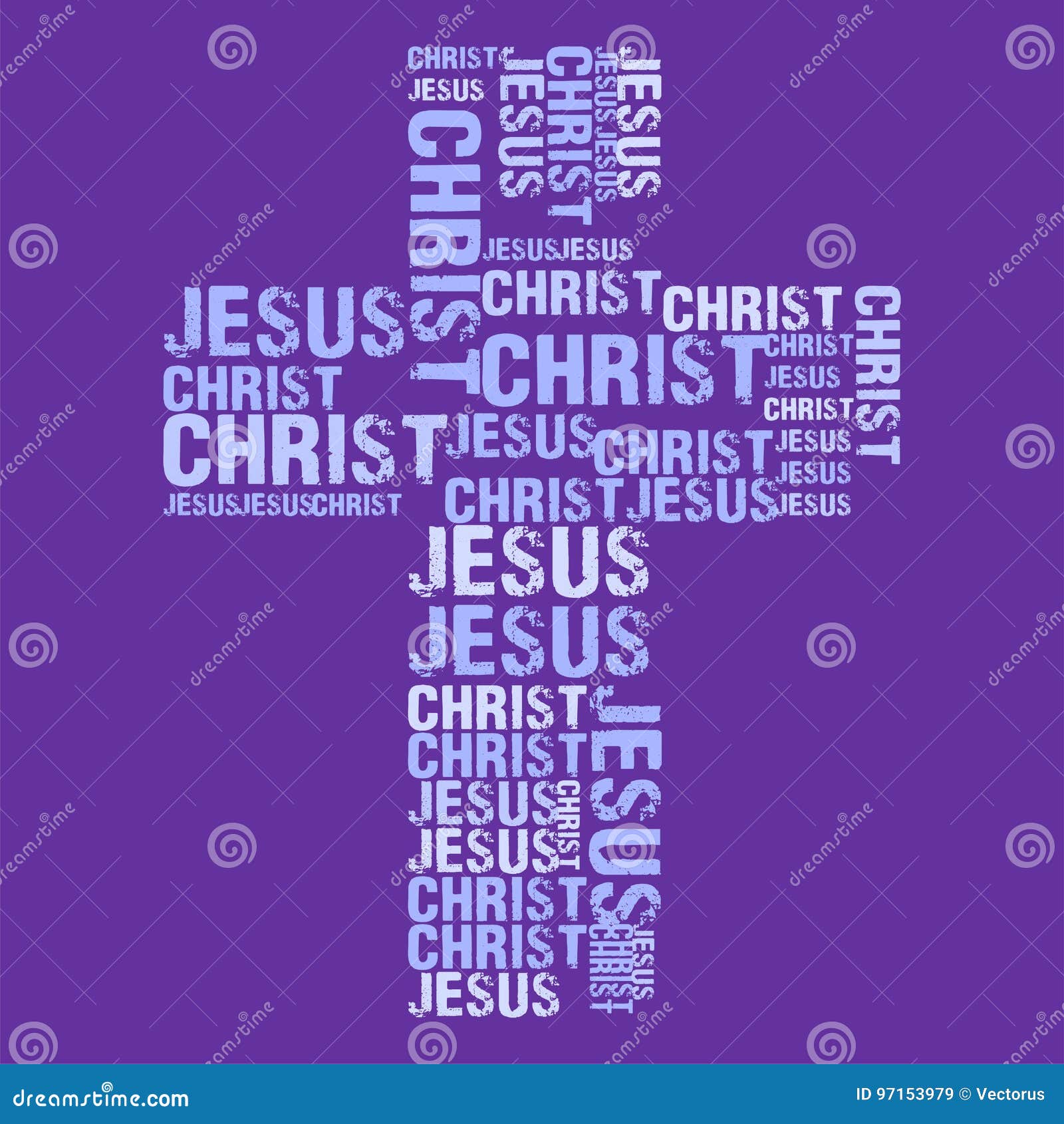 Jesus Christ Purple cross stock vector. Illustration of spiritual ...
