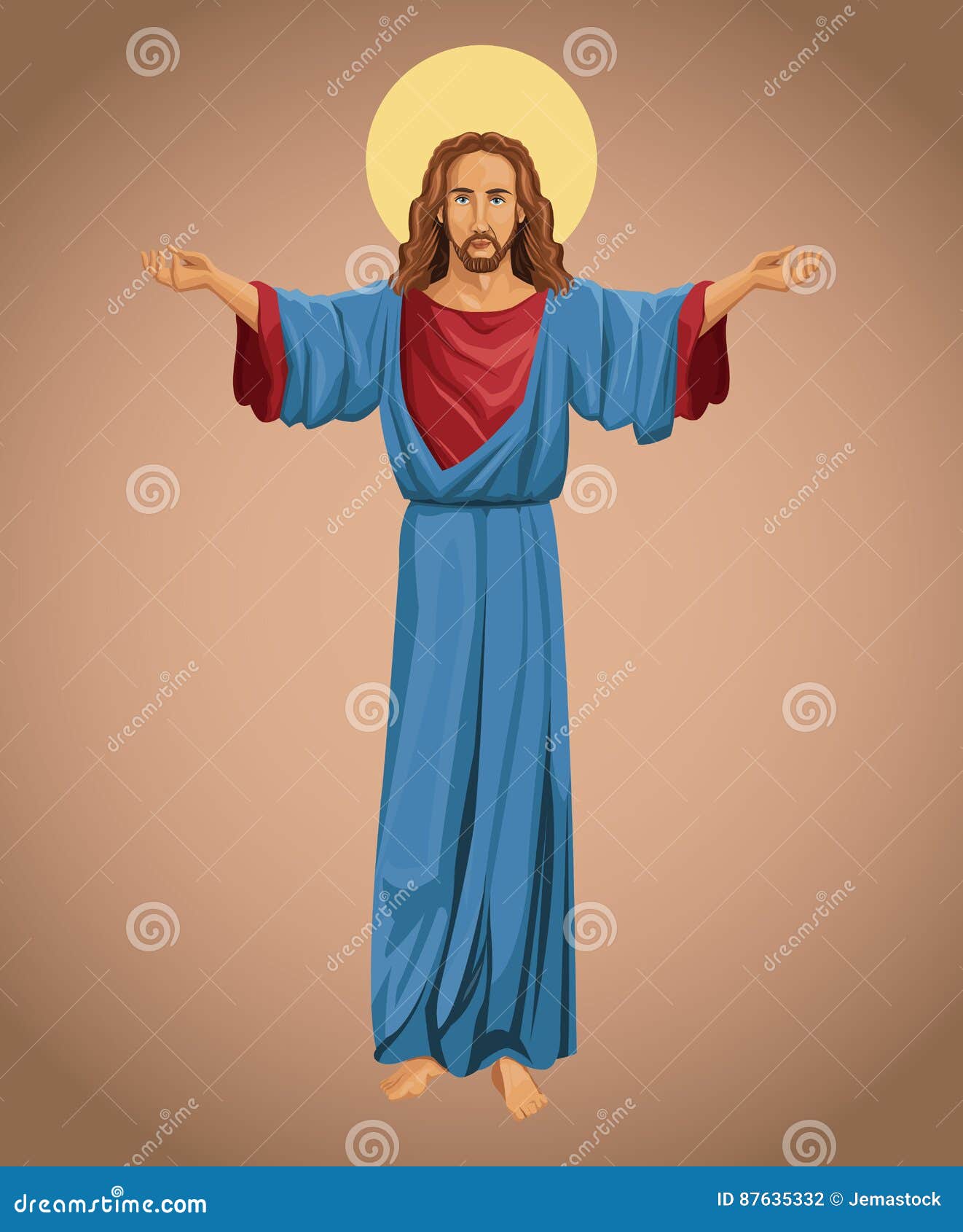 Jesus Christ Religious Faith Image Stock Illustration - Illustration of ...
