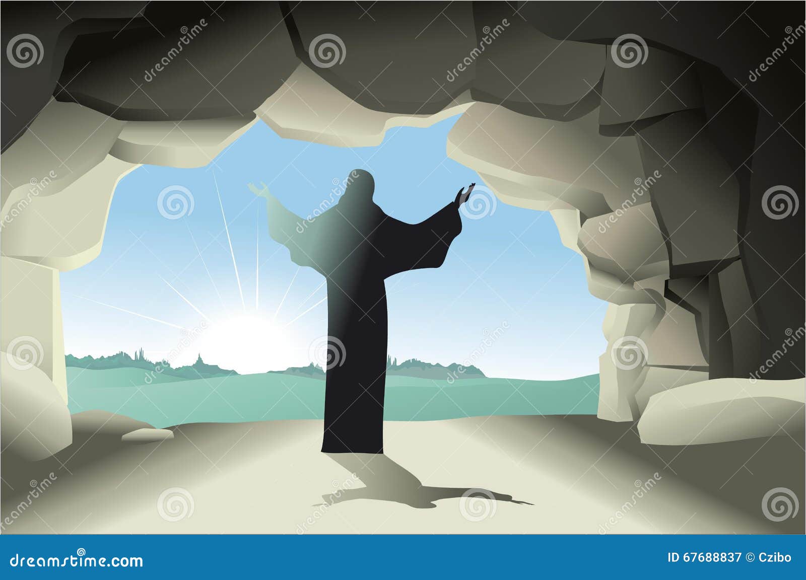 Jesus Christ ressuscité illustration de vecteur. Illustration du ...