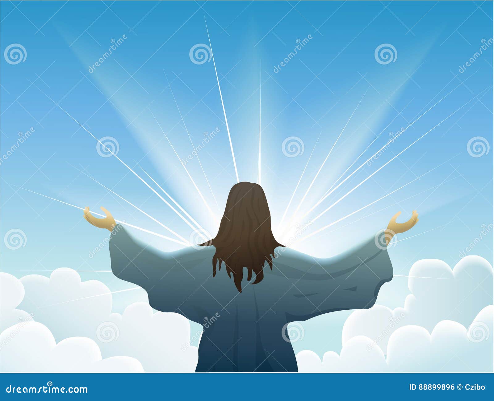 Jesus Christ ressuscité illustration de vecteur. Illustration du prière ...