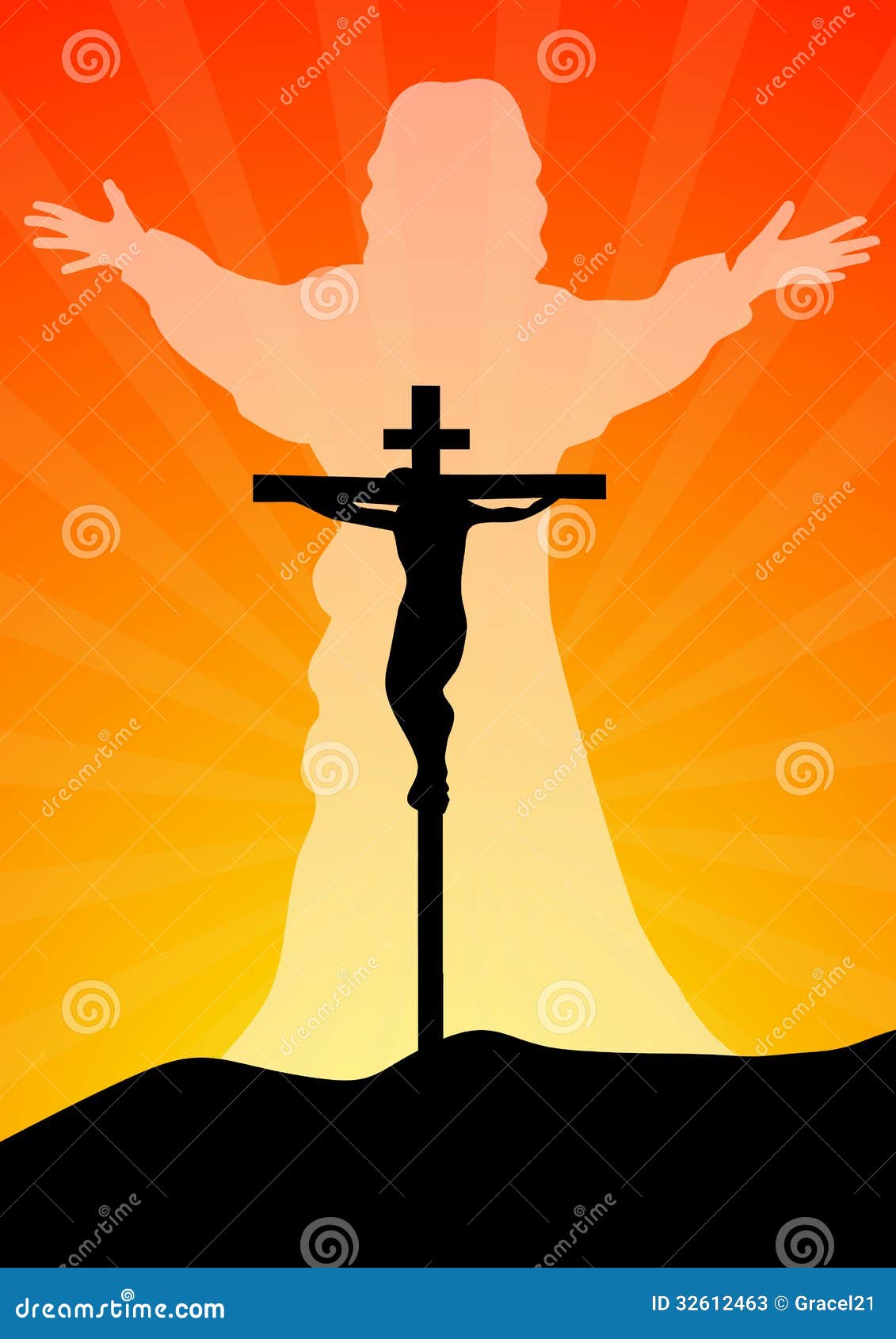 Jesus christ resurected stock vector. Illustration of orange - 32612463