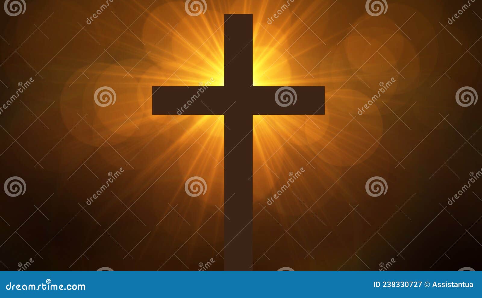Jesus Christ Risen. Cross Surrounded By Sun Rays. Dramatic Background ...