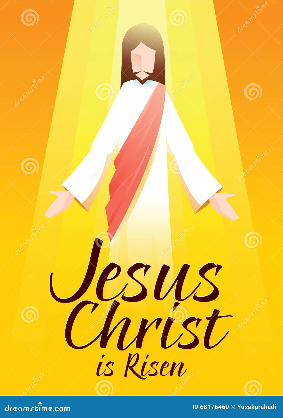 Jesus Christ is Risen in Orange Background with Typography Art Stock ...