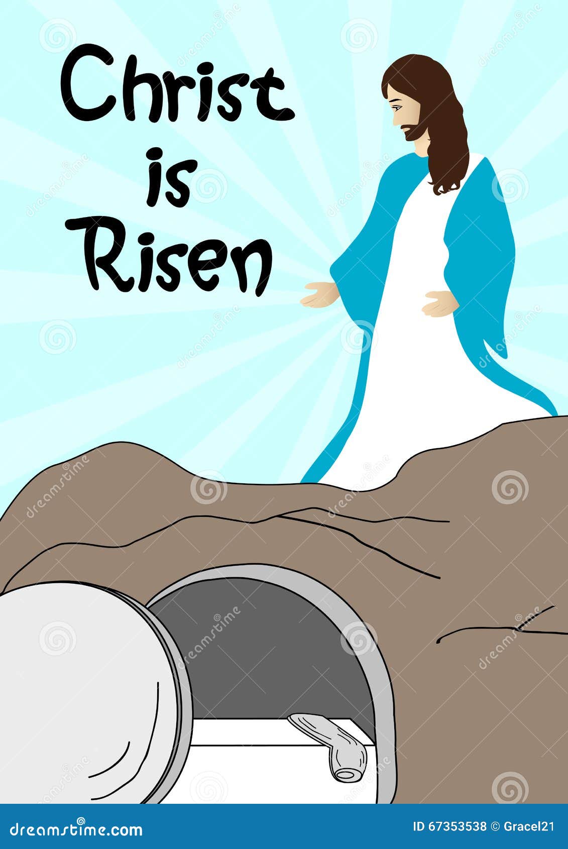 Jesus Christ is risen stock vector. Illustration of creative - 67353538