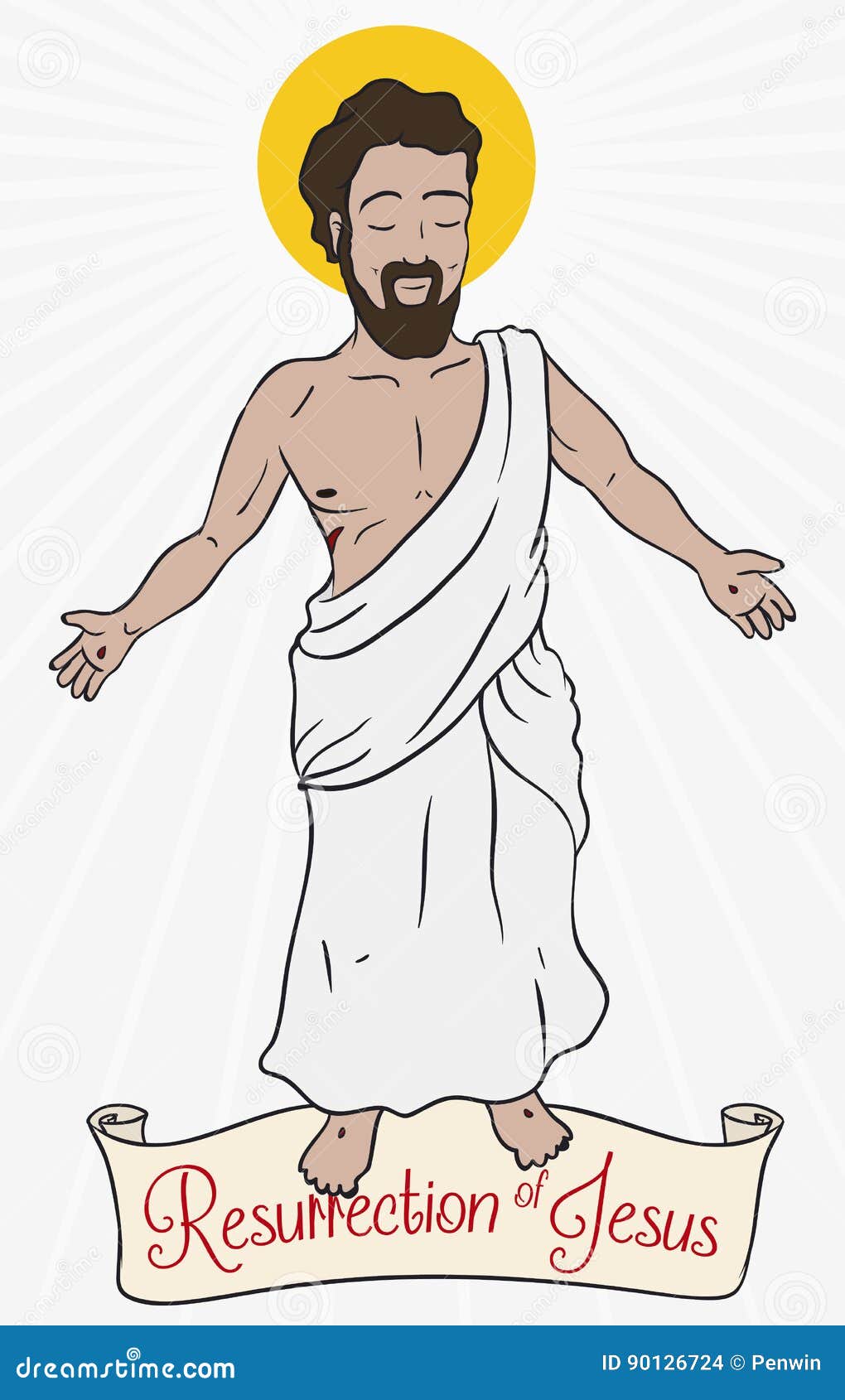 Jesus Christ`s Resurrection Design with Scroll for Easter Celebration ...