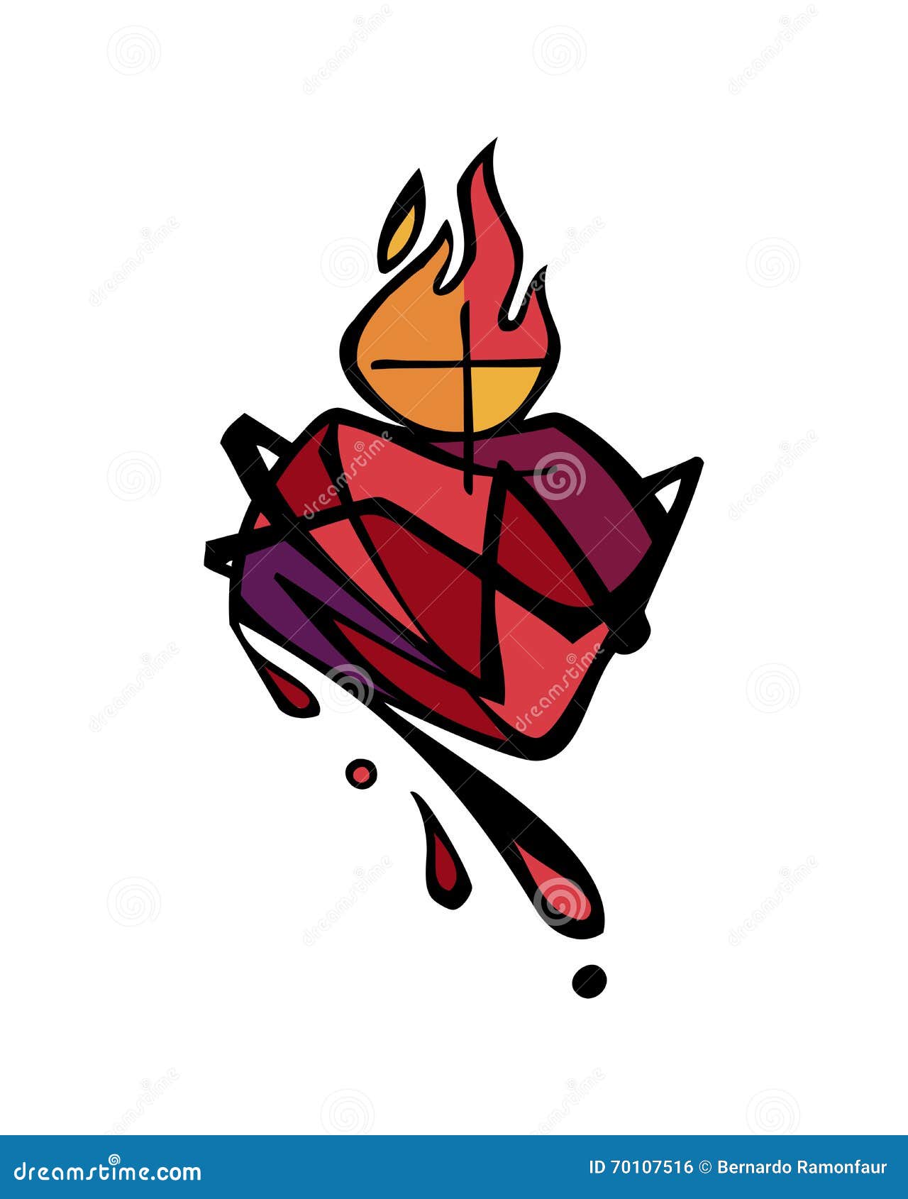 Jesus Sacred Heart Cartoon Vector | CartoonDealer.com #48441215