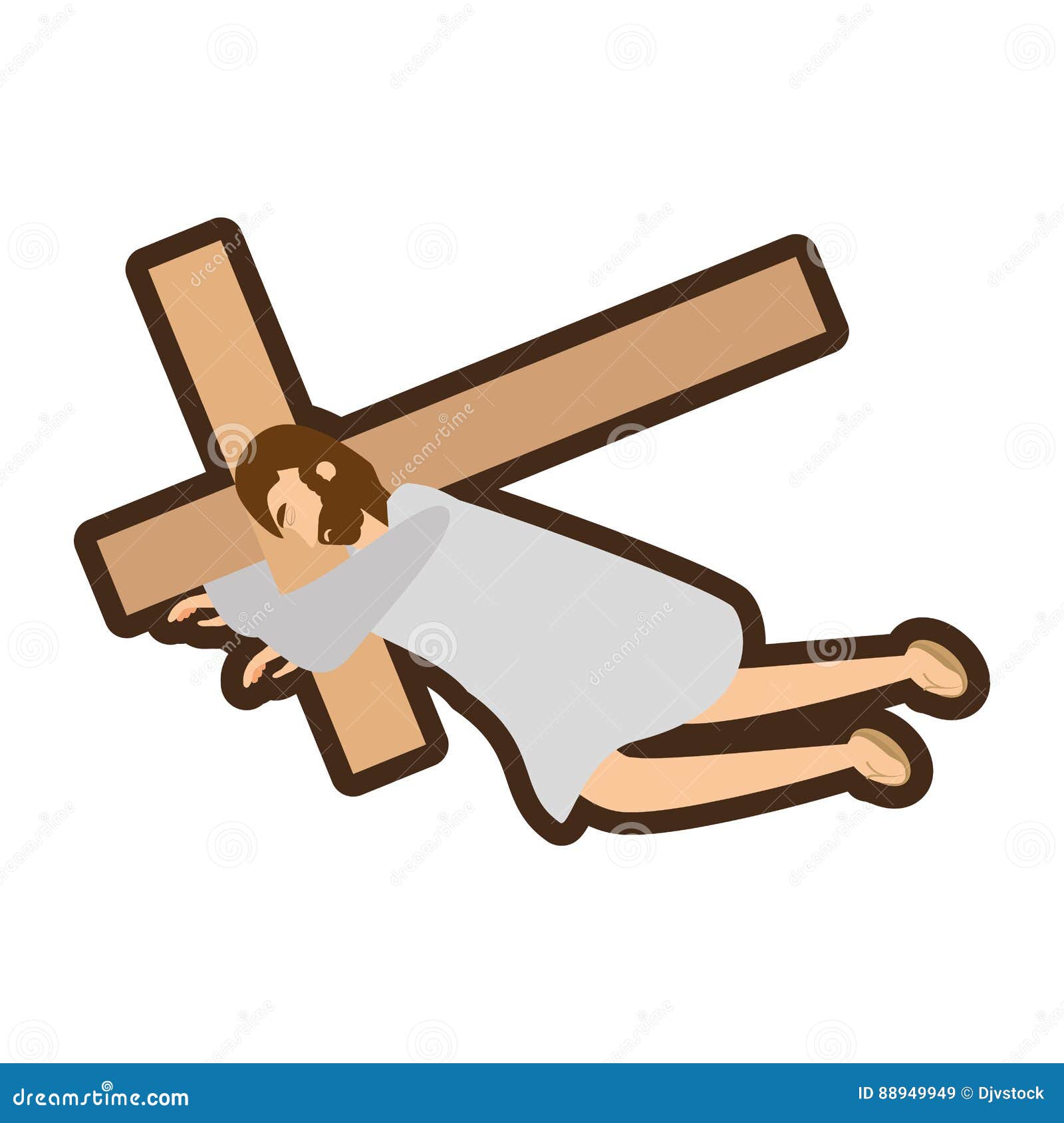 Jesus Christ Second Falls Line Stock Illustration - Illustration of ...