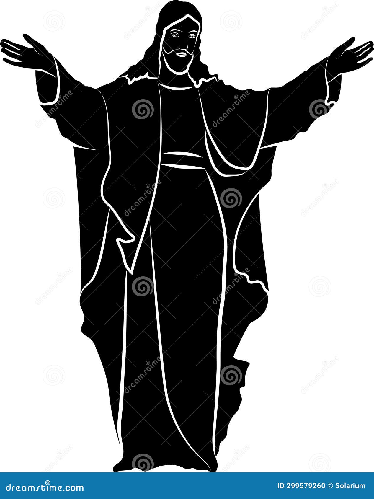 Jesus stock vector. Illustration of monochromatic, clip - 299579260