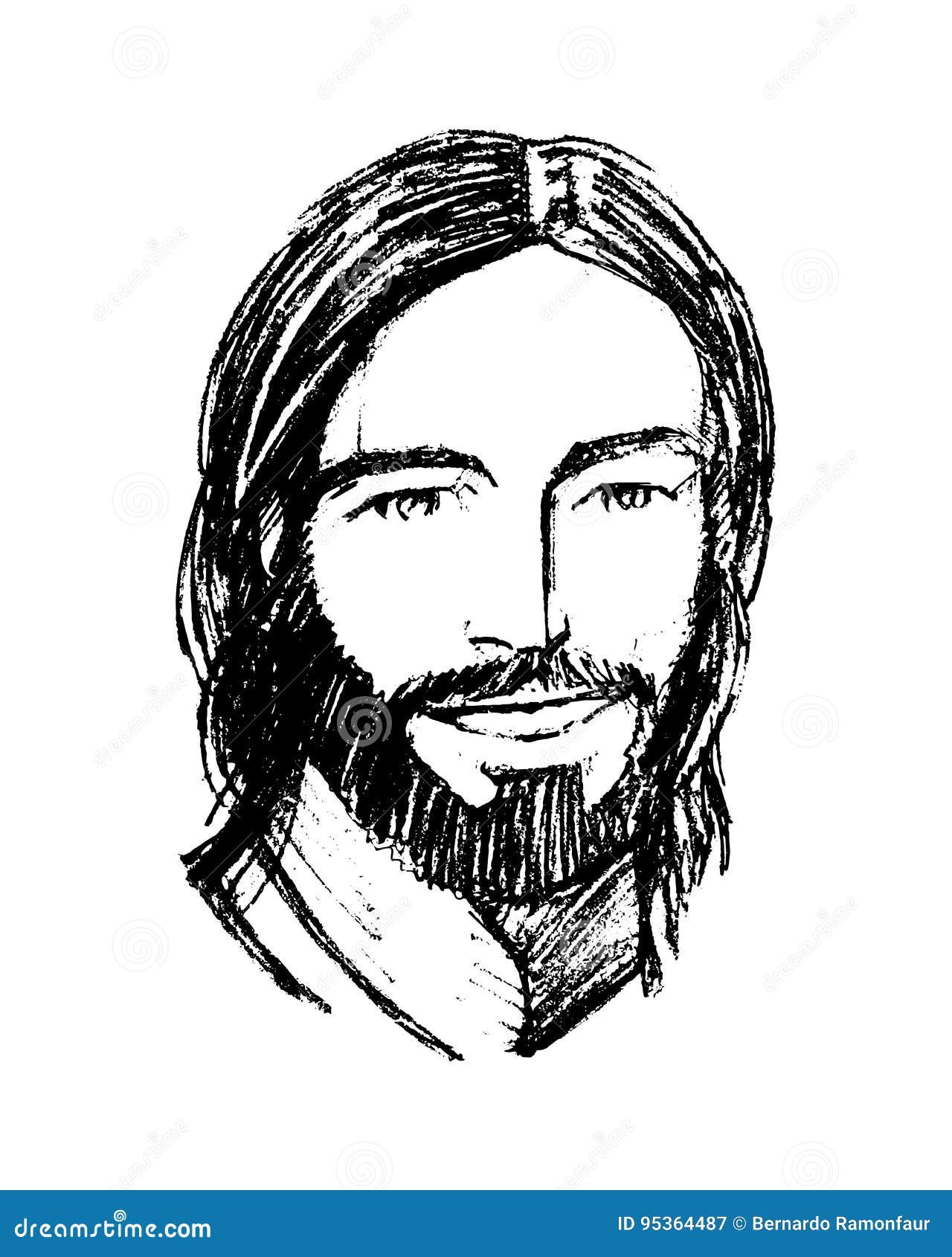 Jesus Christ Smiling Face Illustration Stock Vector - Illustration of ...