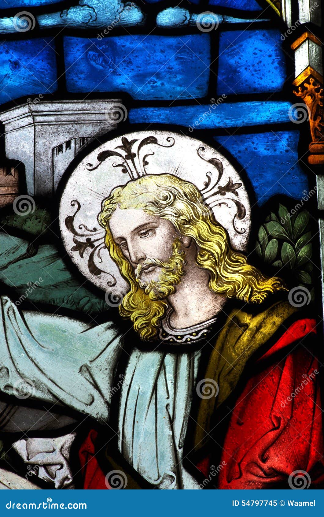 Jesus Christ in Stained Glass Stock Image - Image of icon, glass: 54797745