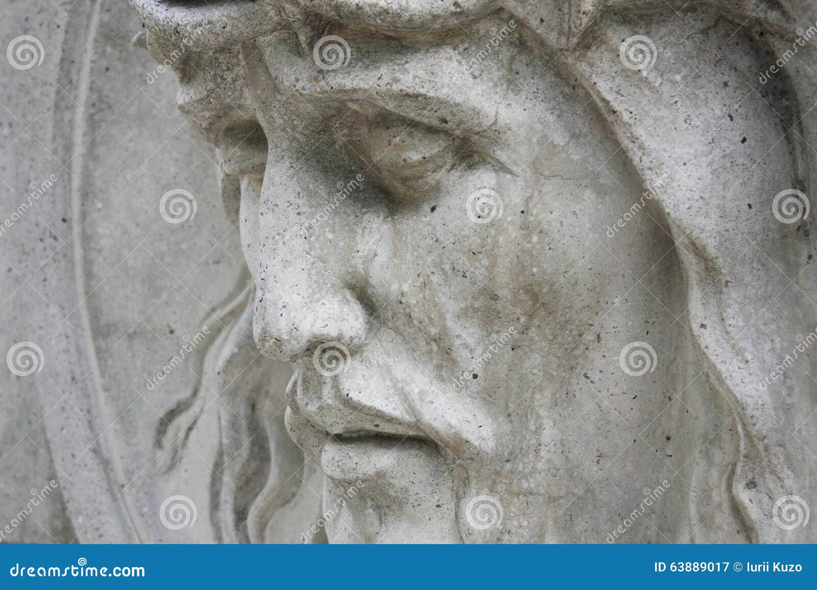 Jesus Christ Statue Against a Background of Gray Stone (close Up Stock ...