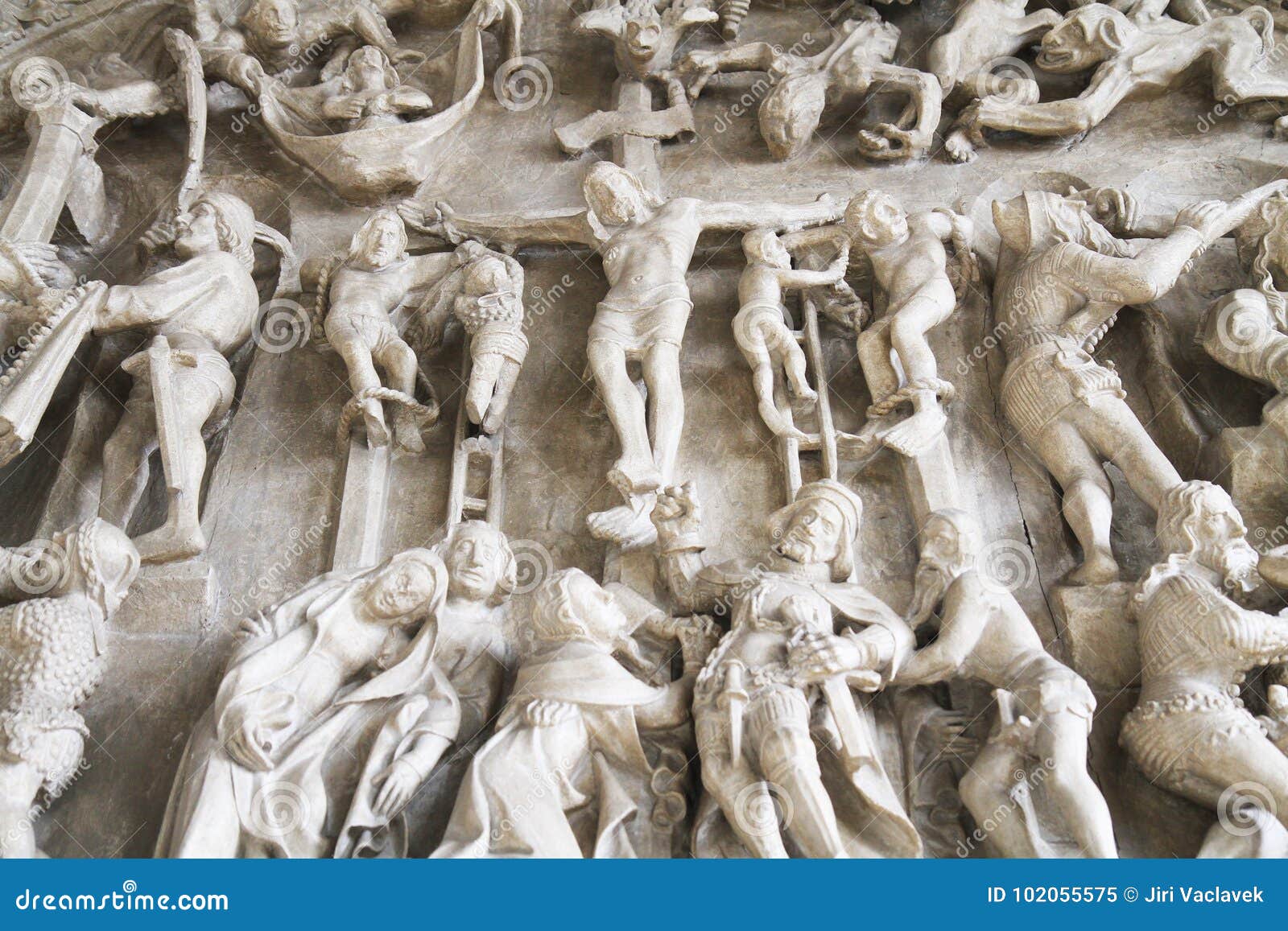 Jesus christ stone relief stock image. Image of catholic - 102055575