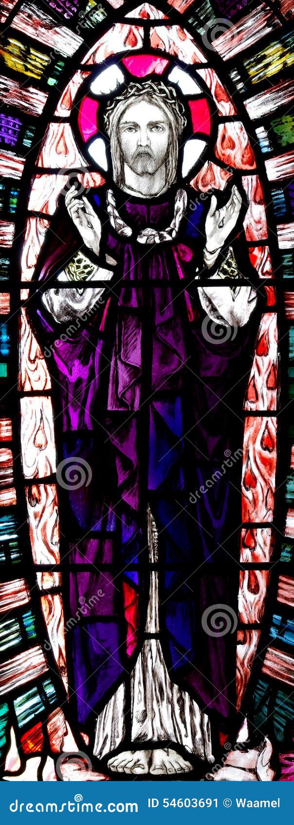 Jesus Christ Subido En Vitral Imagen de archivo - Imagen de cristo ...