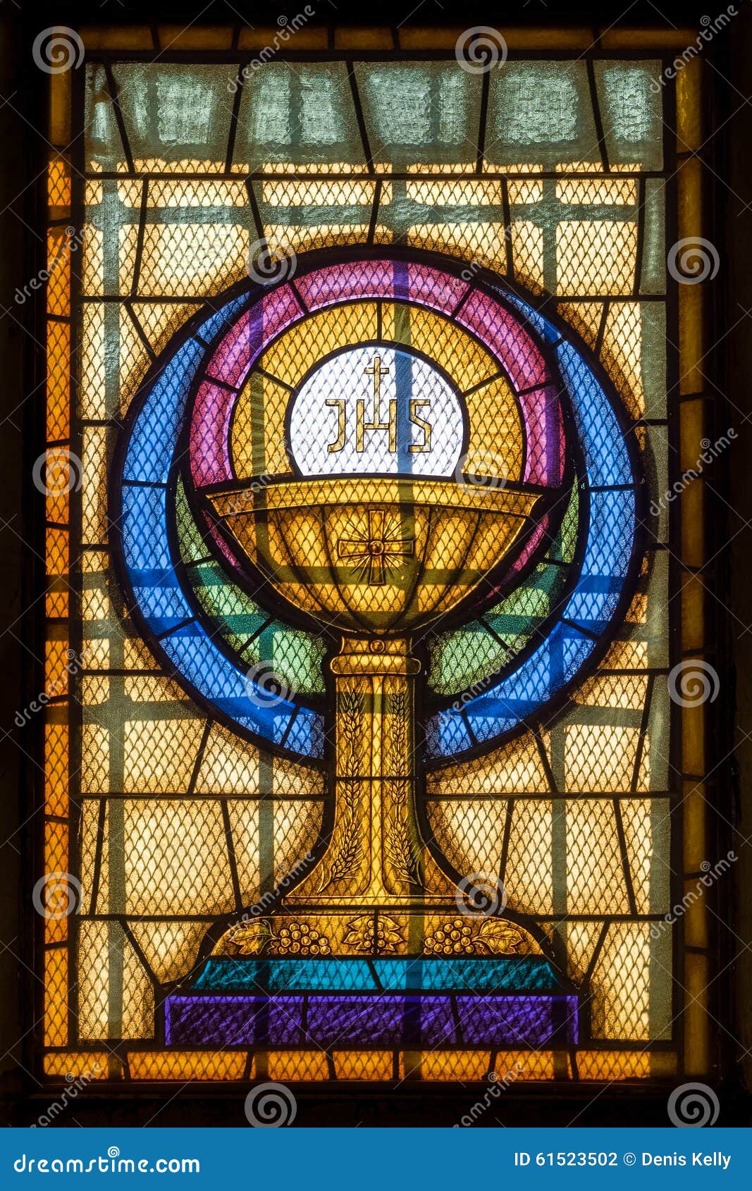 Jesus Christ Symbol En Vitral Foto de archivo - Imagen de cristal ...