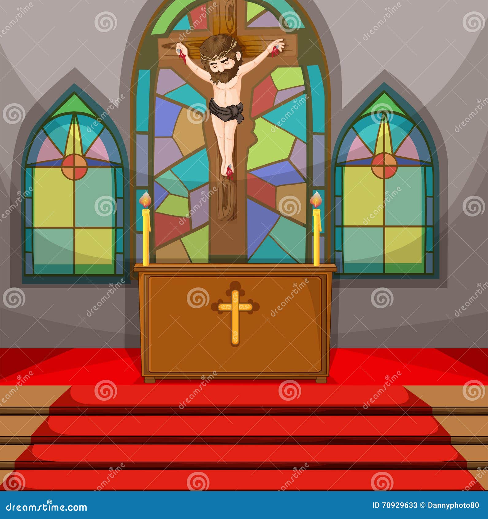 Jesus Christ Symbol I Kyrkan Vektor Illustrationer - Illustration av ...