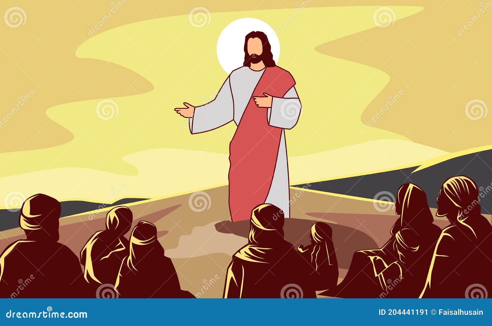 Jesus Christ Vector Illustration Scene Stock Vector - Illustration of ...