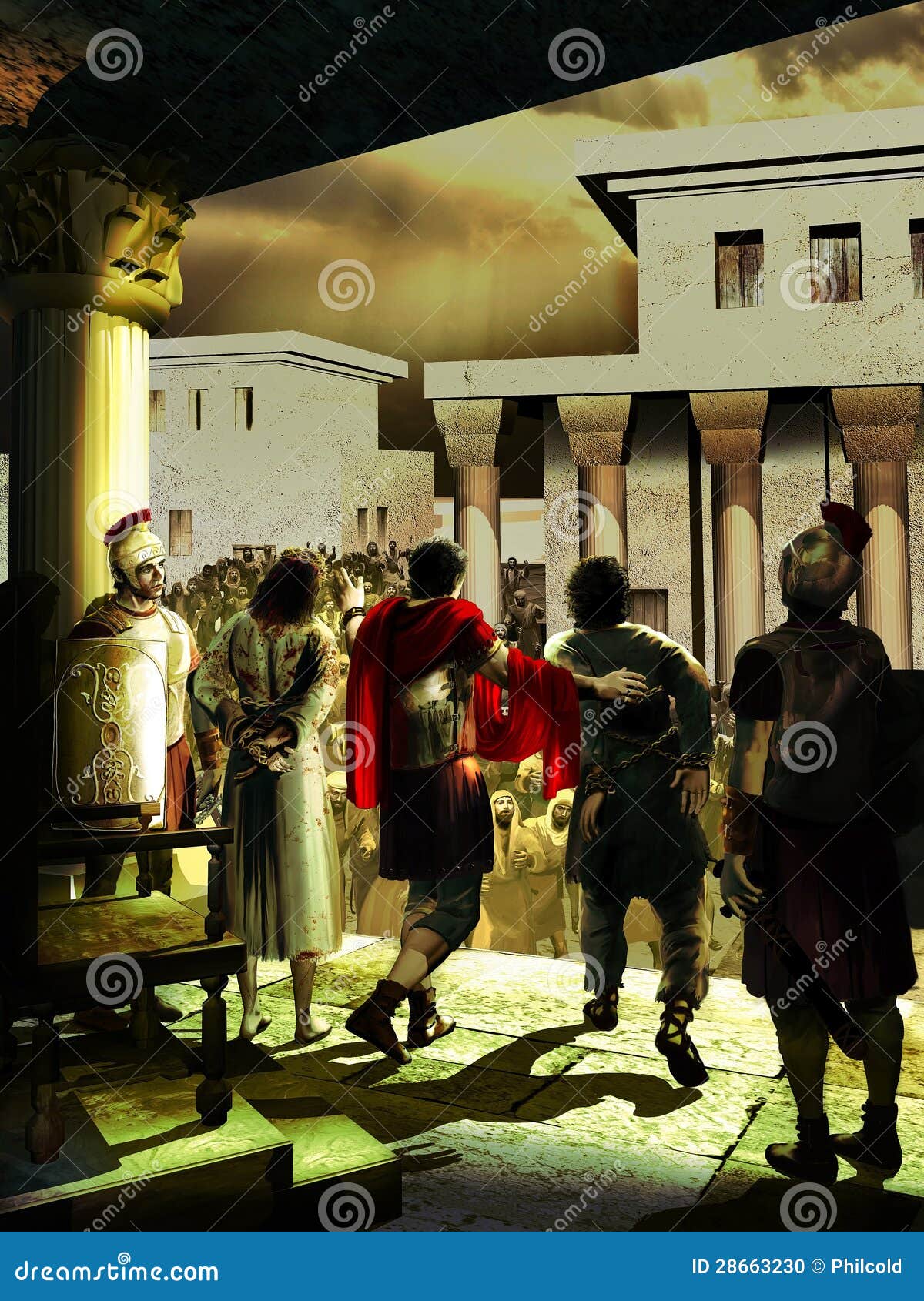 Jesus Christ vs Barrabas stock illustration. Illustration of jesus ...