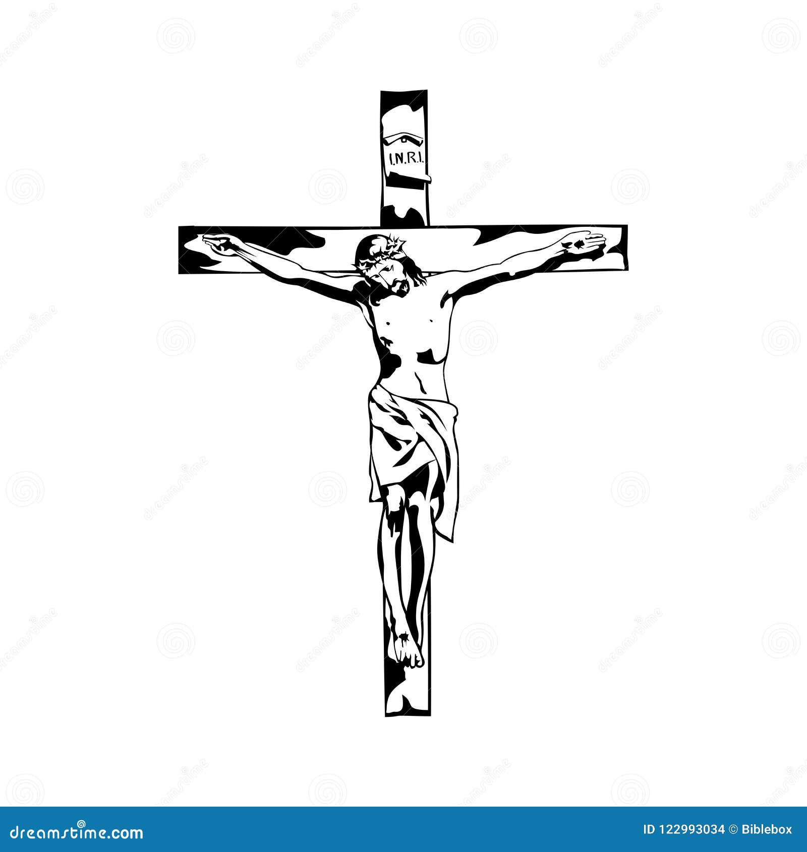 Jesus-Christus Kruisigde Op Het Kruis Vector Illustratie - Illustration ...