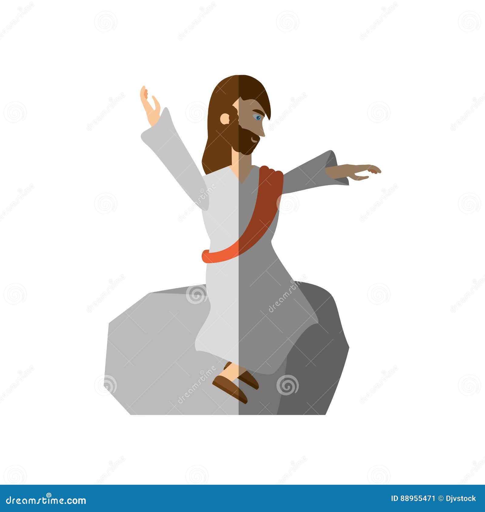 Jesus Christus Predigen Beten Schatten Stock Abbildung - Illustration ...