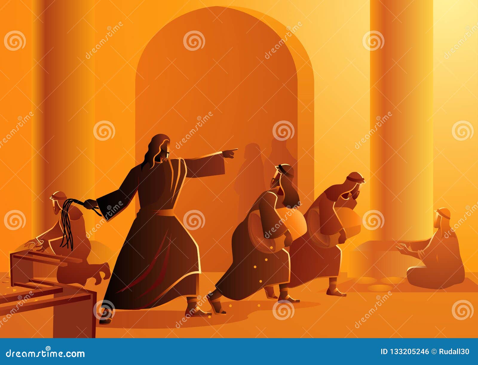 Jesus Cleanses the Temple stock vector. Illustration of religious ...