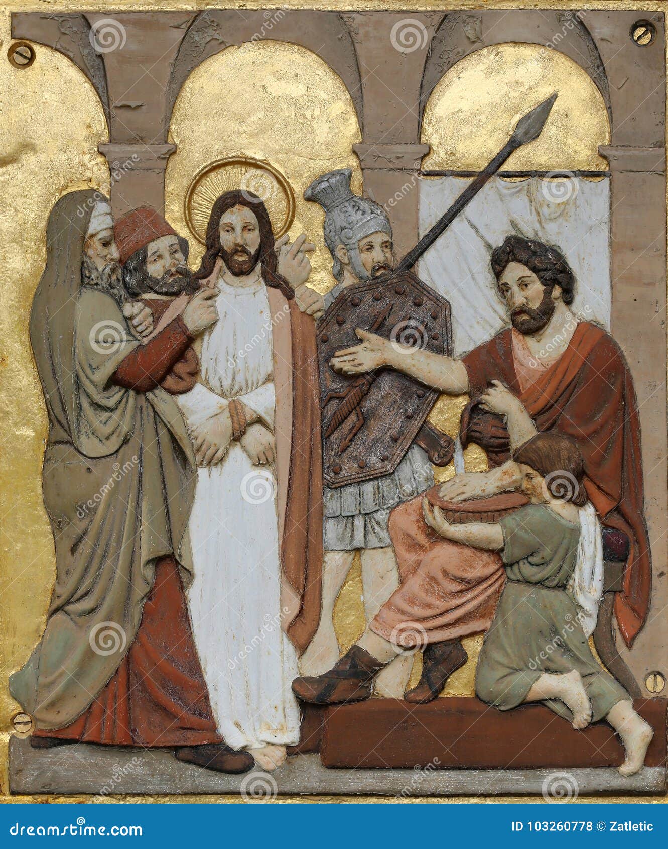 Jesus is Condemned To Death, 1st Stations of the Cross Stock Photo ... Jesus is Condemned To Death, 1st Stations of the Cross Stock Photo ...