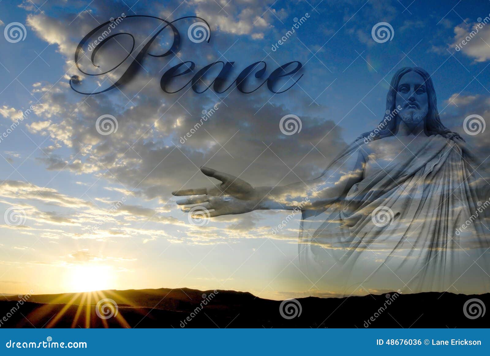 Jesus at Creation Peace stock photo. Image of belief - 48676036