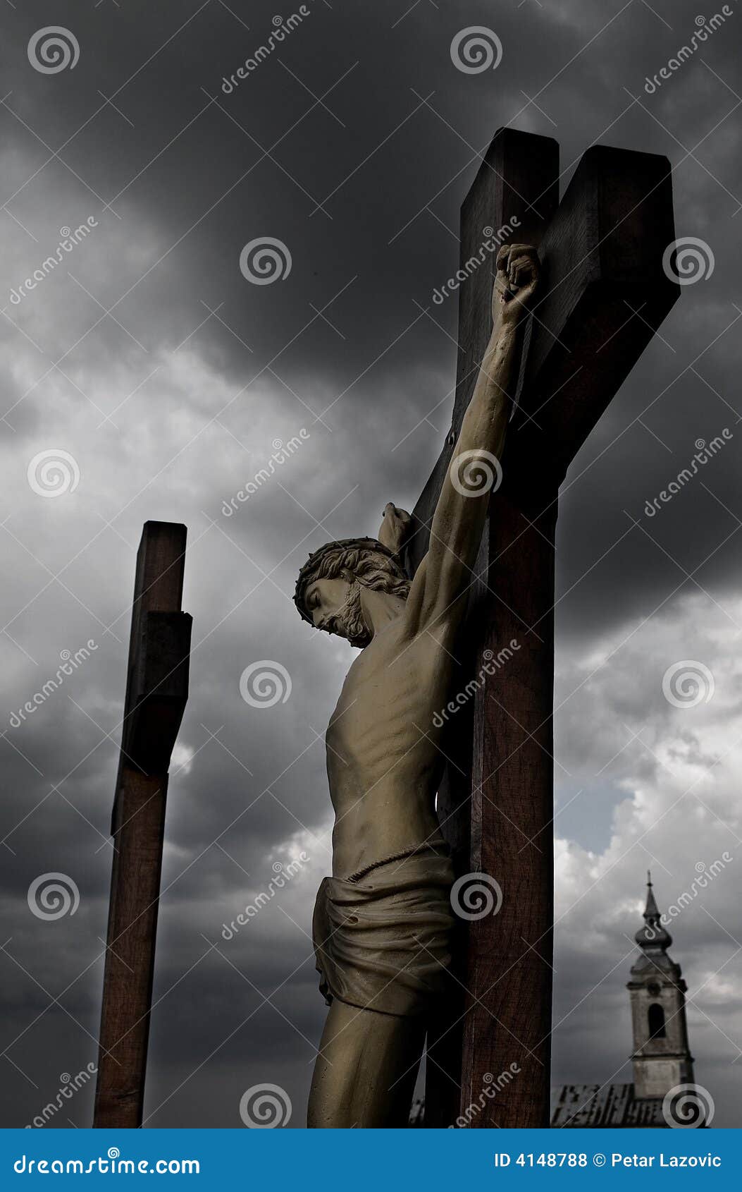 Jesus on cross stock photo. Image of religious, crucifixion - 4148788