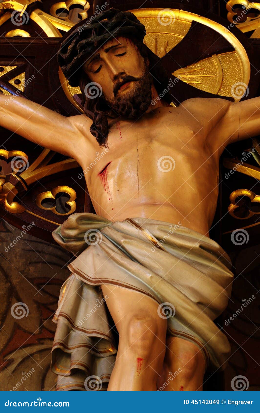 Jesus on the Cross Baroque Details 2 Stock Image - Image of sacred ...