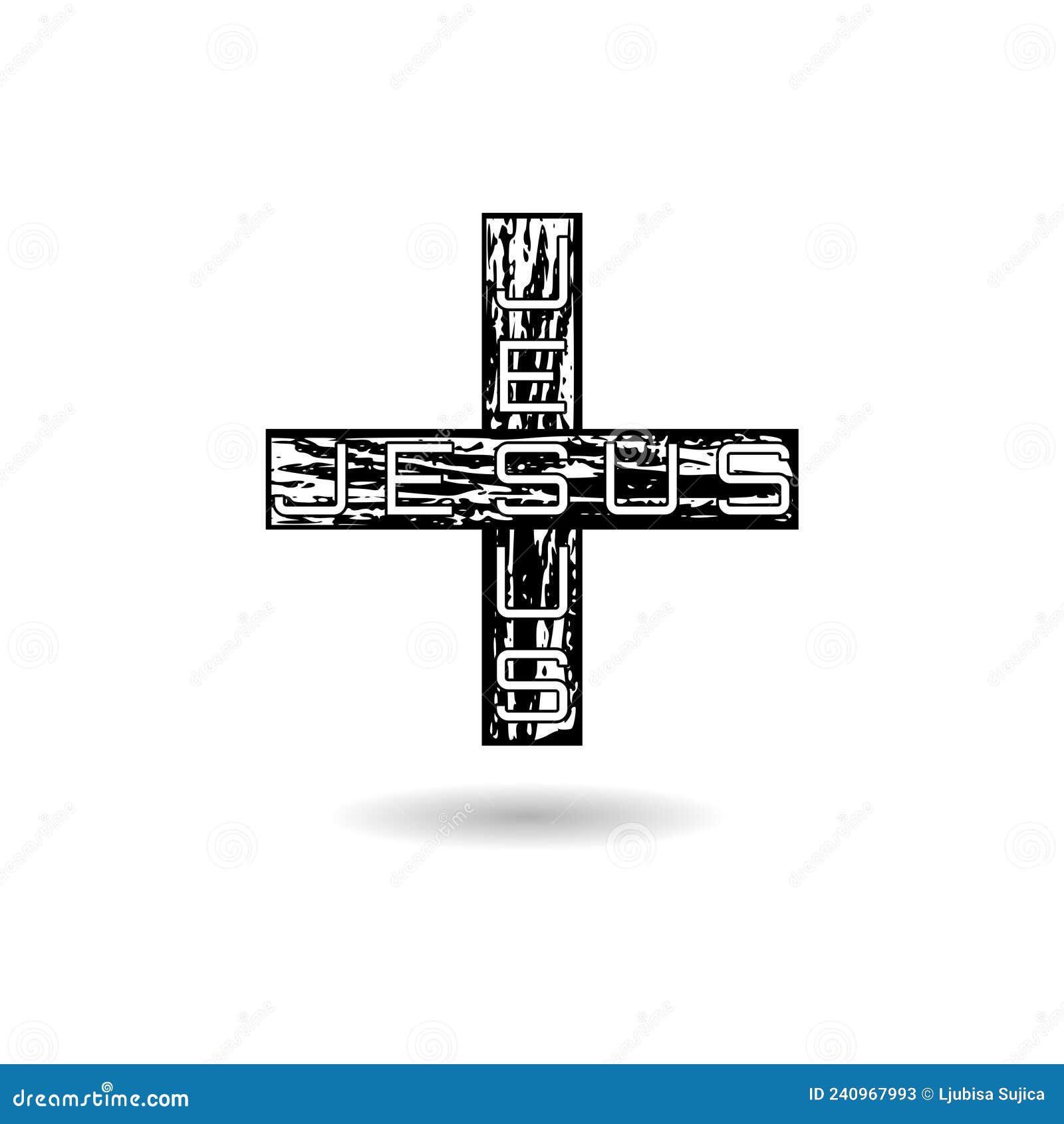 Jesus Cross Icon with Shadow Stock Vector - Illustration of black ...