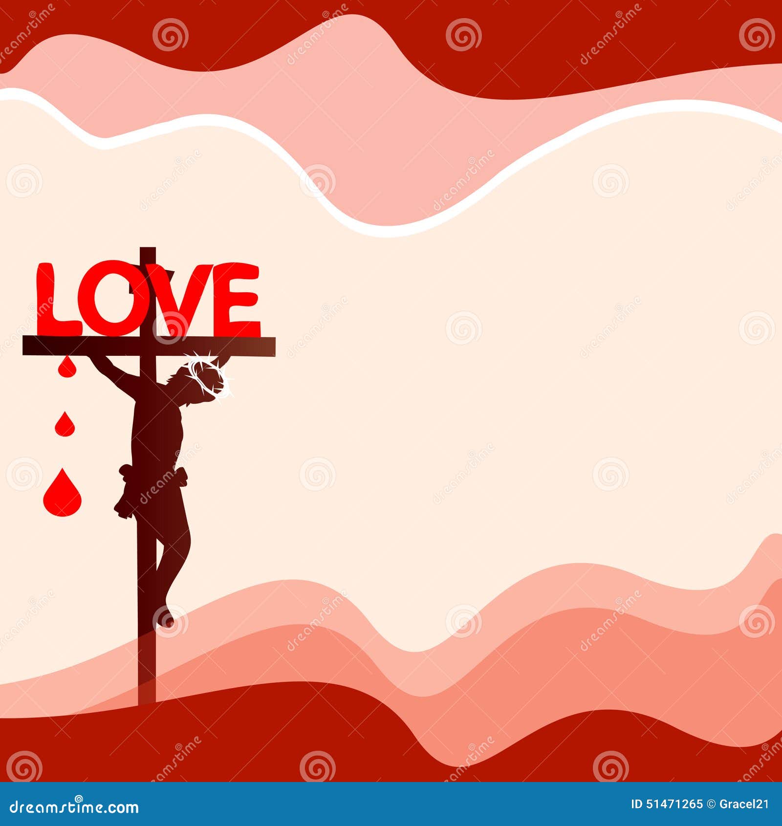 Jesus on the cross stock vector. Image of faith, blood - 51471265