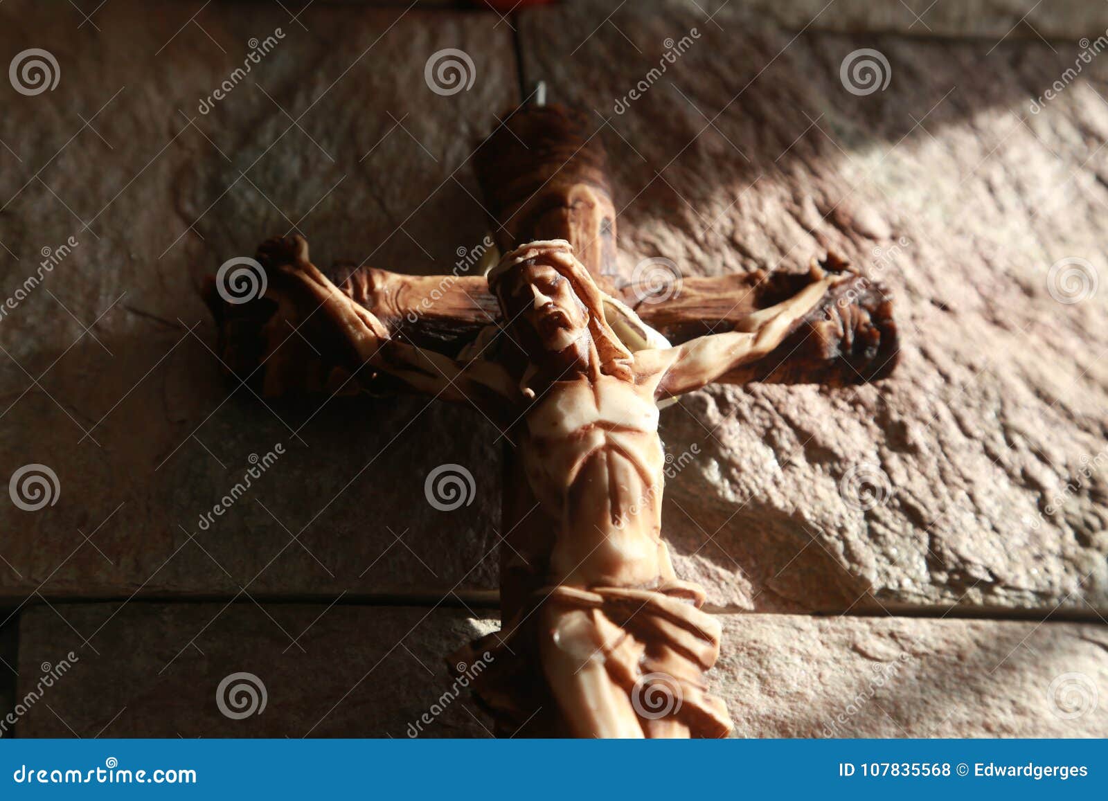 Jesus on cross stock photo. Image of catholic, chapel - 107835568