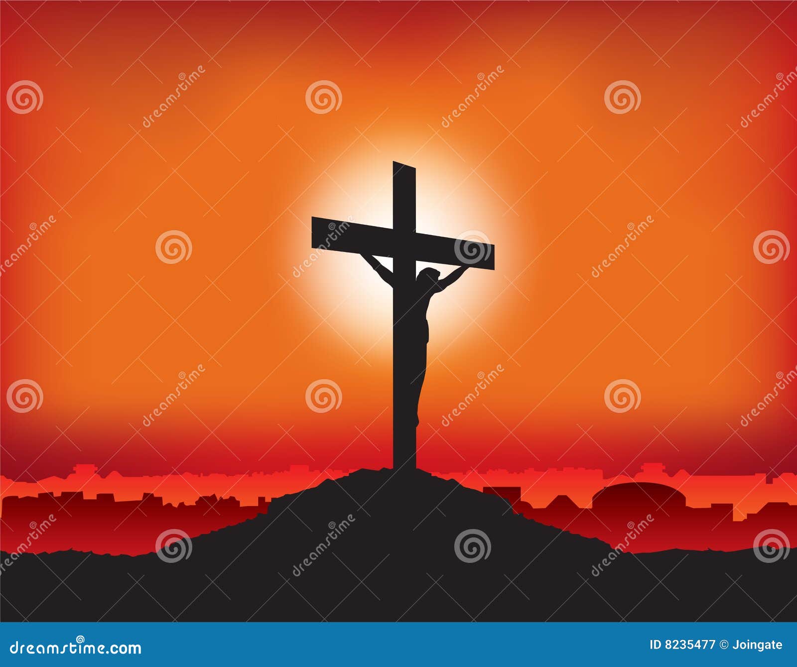 Jesus Crucified On The Cross Cartoon Vector | CartoonDealer.com #8235477