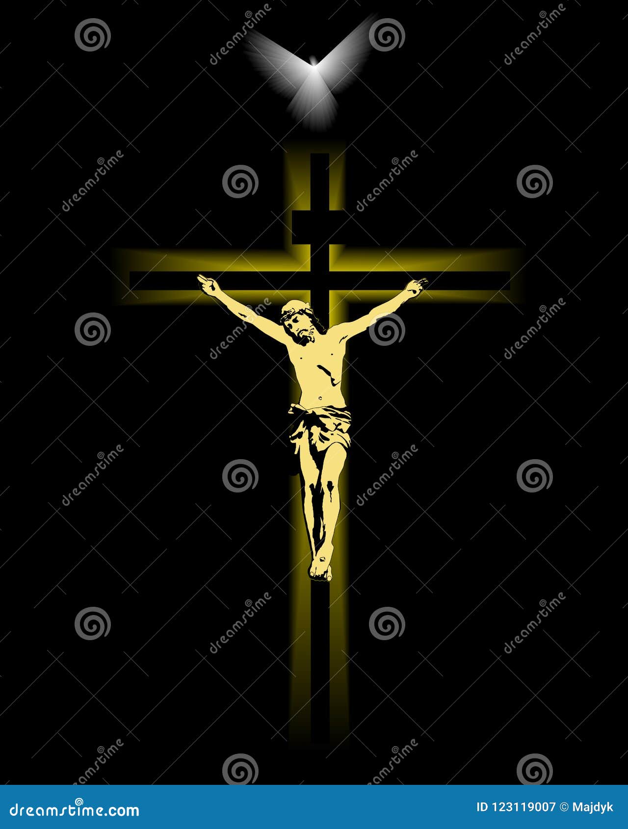 Jesus Crucified Cross. Gods Son. Biblical Religious Vector Illus ...