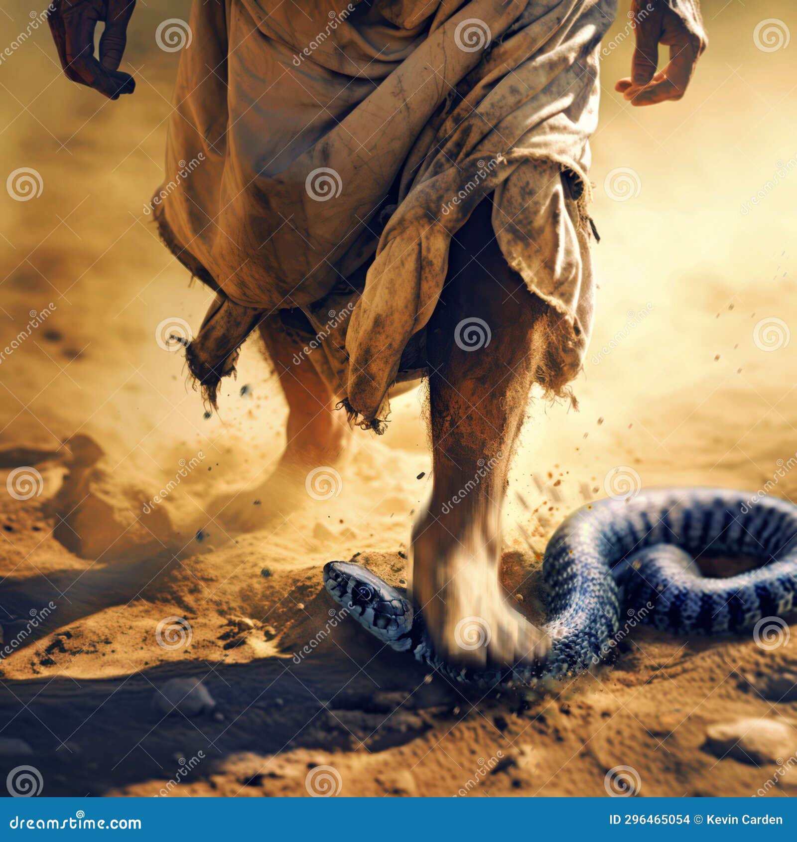 Jesus crushes the serpent stock illustration. Illustration of devil ...