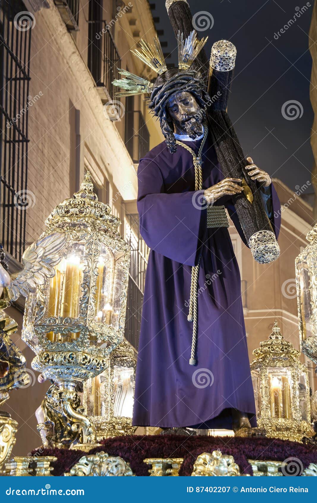 Jesus Del Gran Poder with the Cross on the Shoulder in the Holy Week in ...
