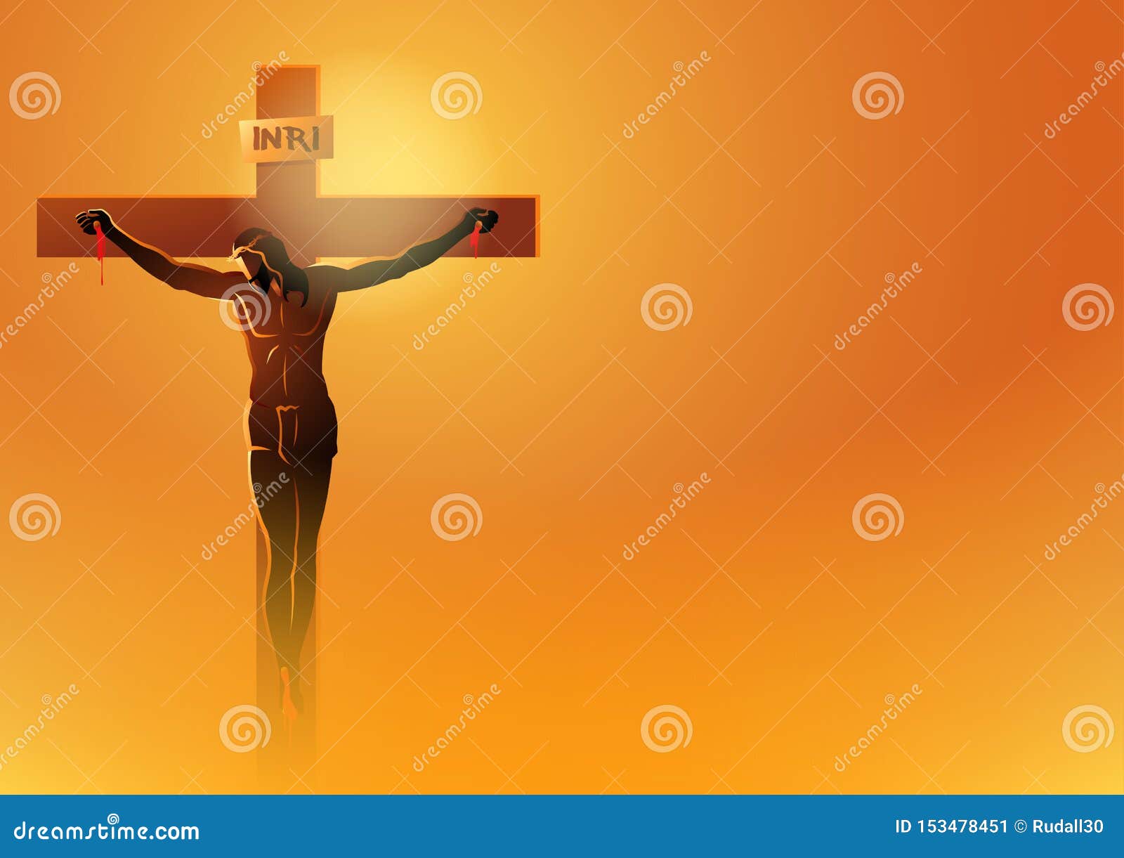 Jesus Dies on the Cross stock vector. Illustration of inri - 153478451