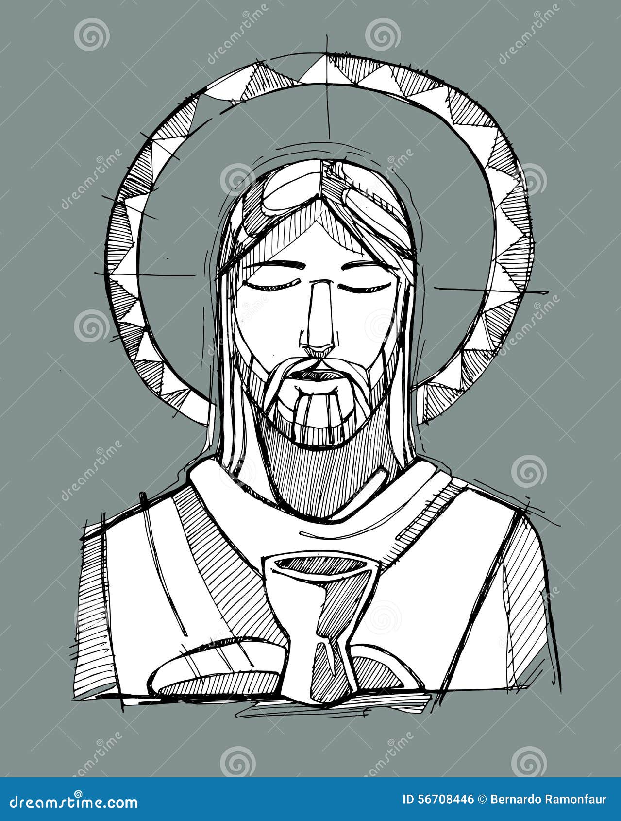Jesus Eucharist stock vector. Illustration of christ - 56708446