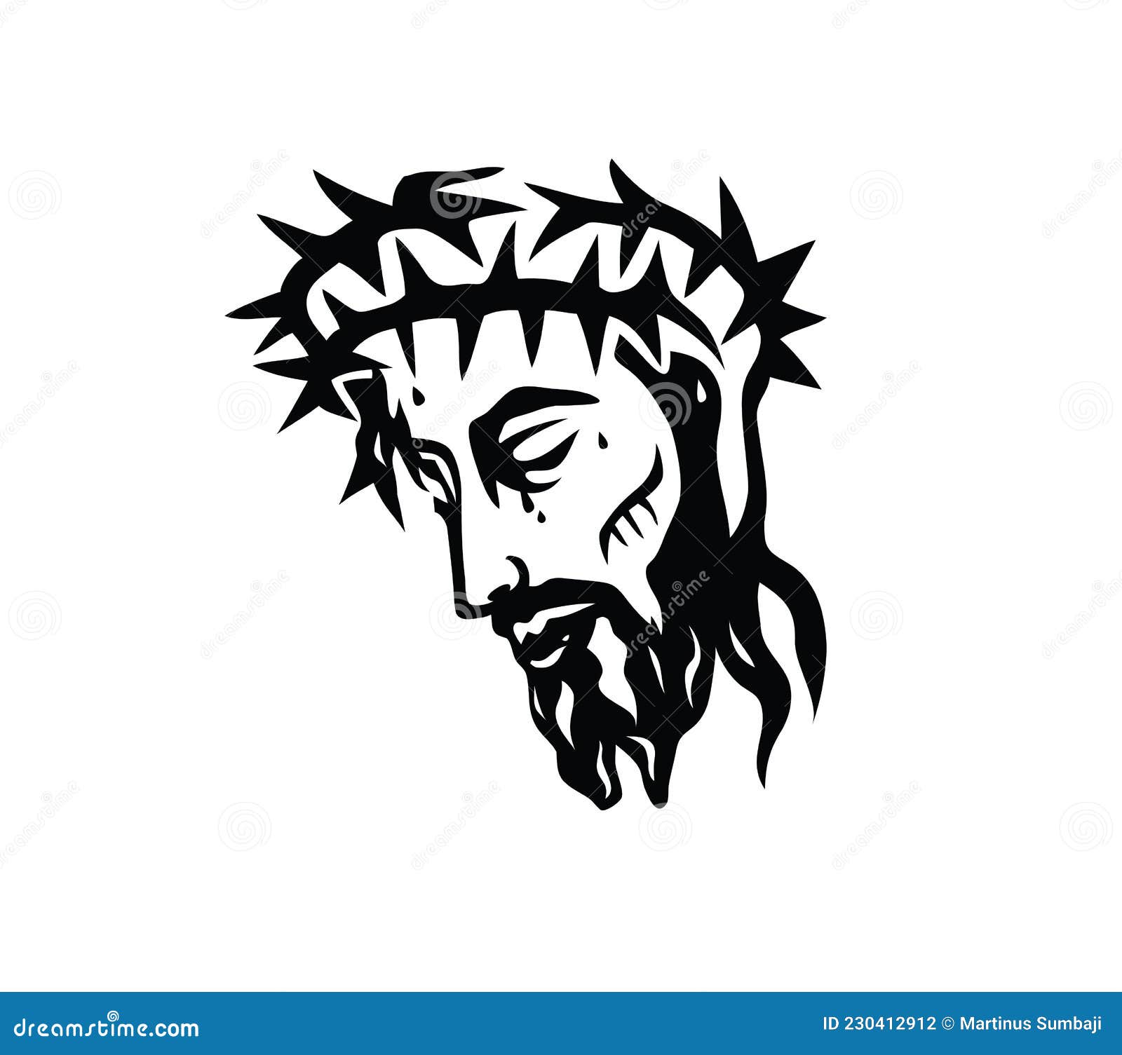 Jesus Face stock vector. Illustration of christianity - 230412912