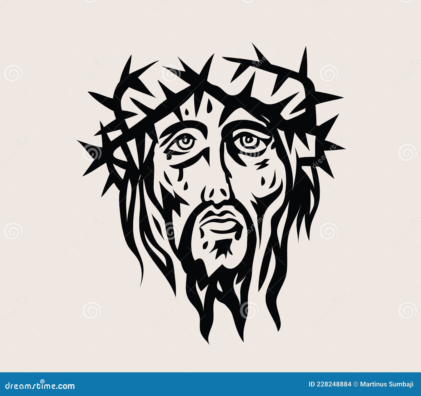Jesus Face Art Vector | CartoonDealer.com #228248884