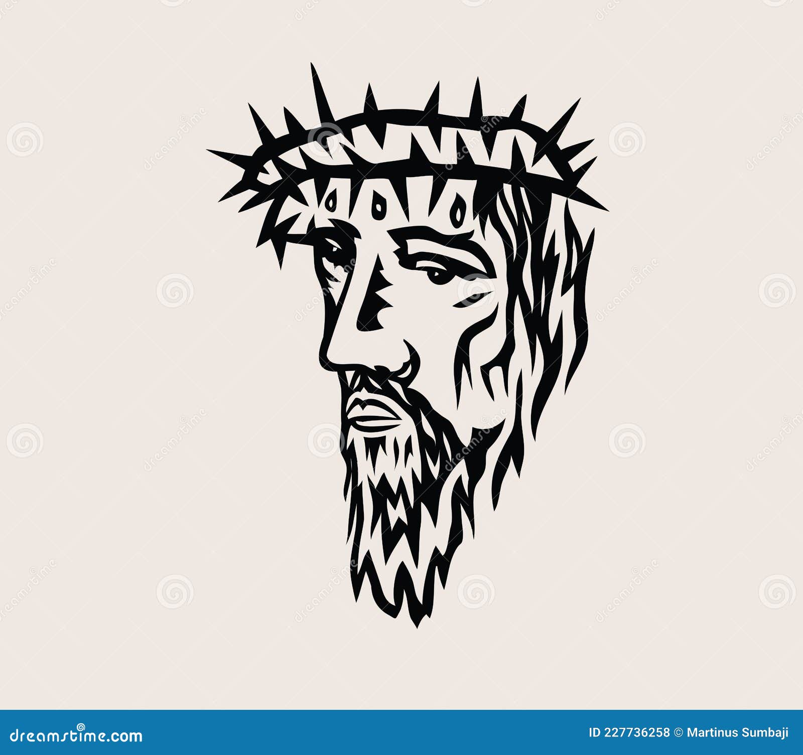 Jesus Face Icon stock vector. Illustration of christianity - 227736258
