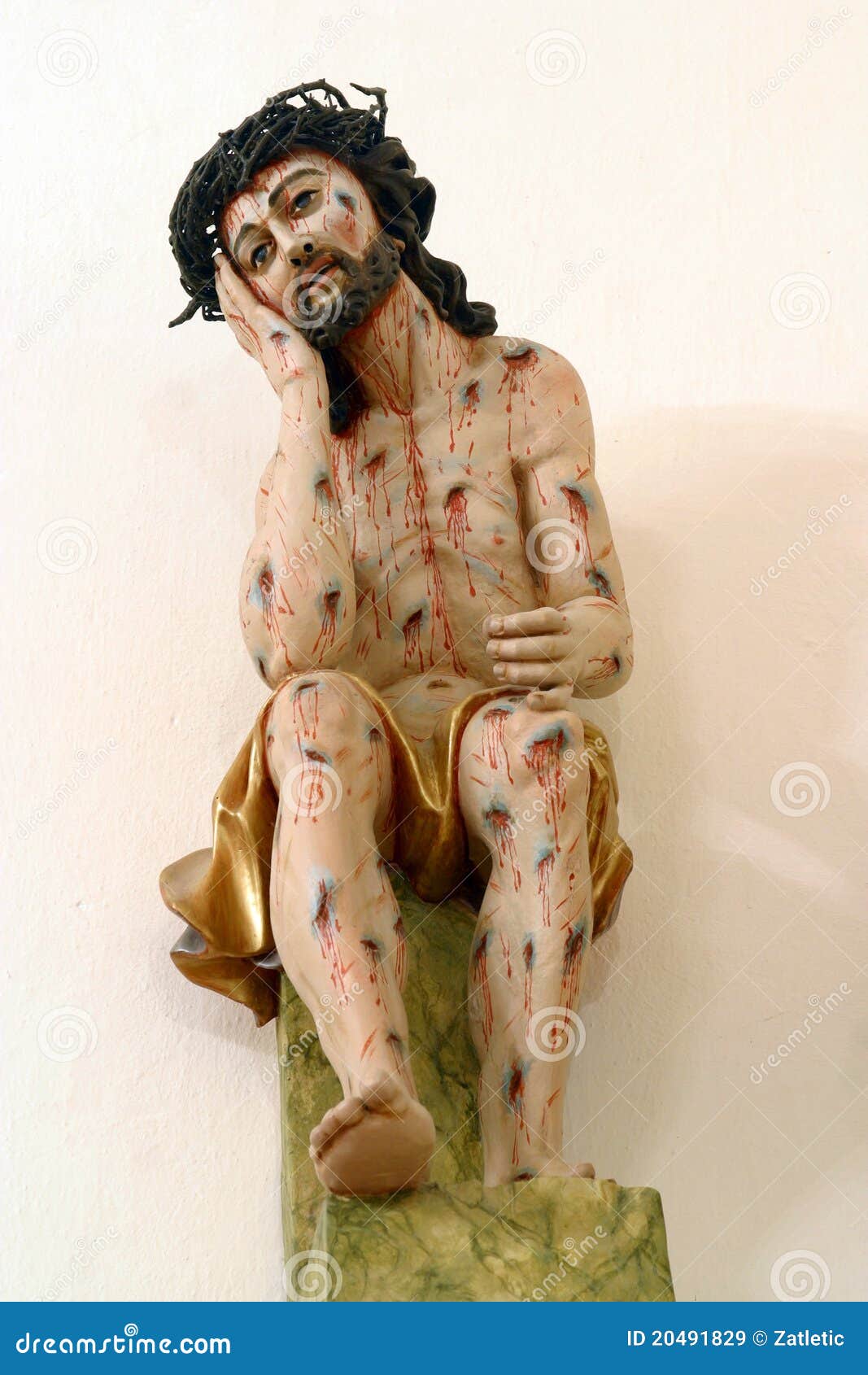 Jesus ferido imagem de stock. Imagem de punho, templo - 20491829