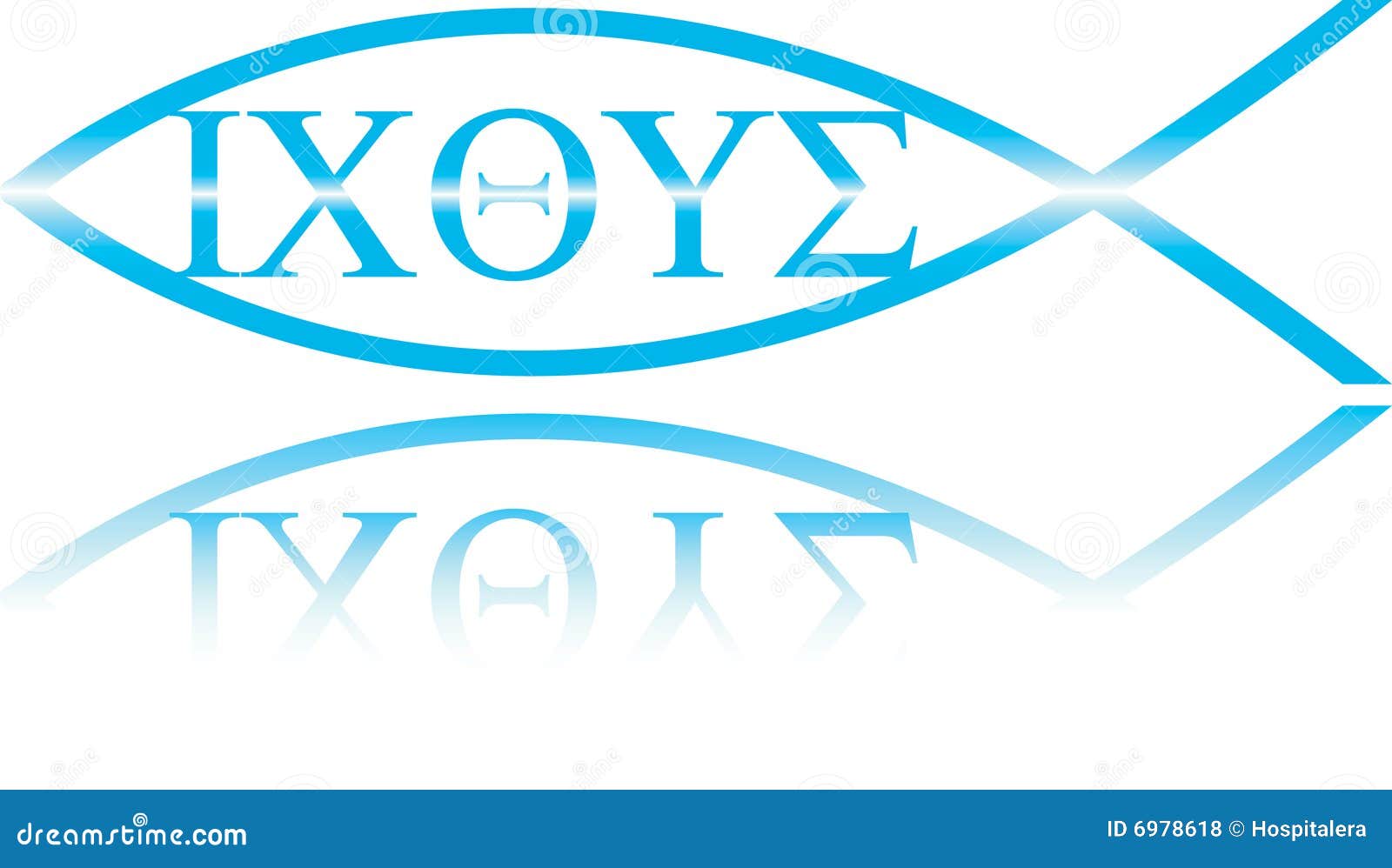 Jesus Fish Symbol With Christian Symbols. Cartoon Vector ...