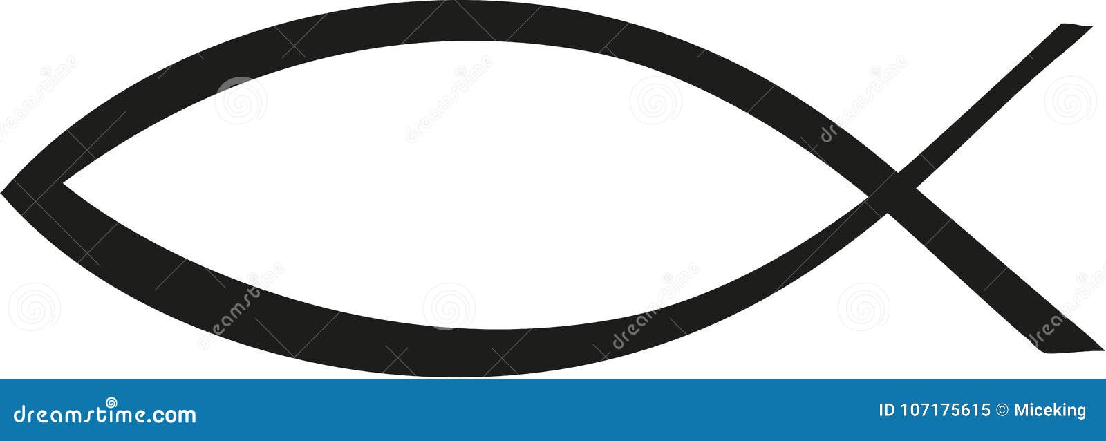 Jesus Fish Symbol With Christian Symbols. Cartoon Vector ...