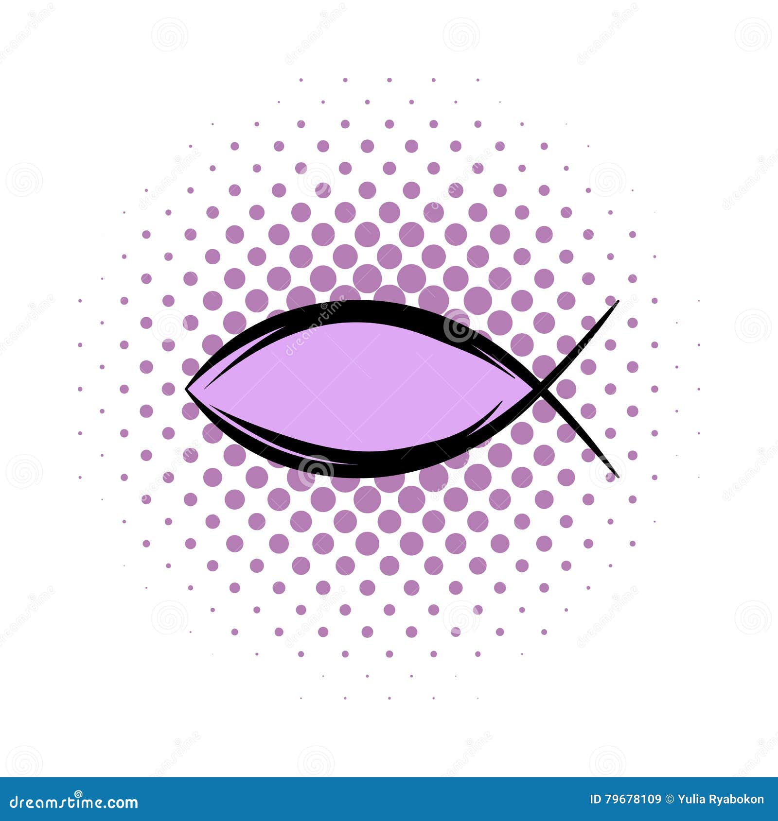 Jesus Fish Symbol Comics Icon Cartoon Vector | CartoonDealer.com #79678109
