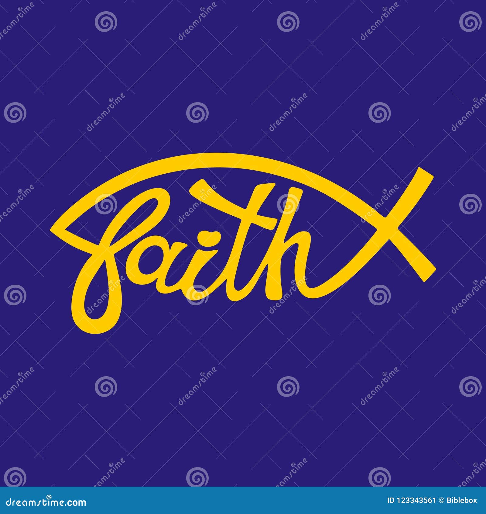 Jesus Fish with the Word Faith. Stock Vector - Illustration of ...