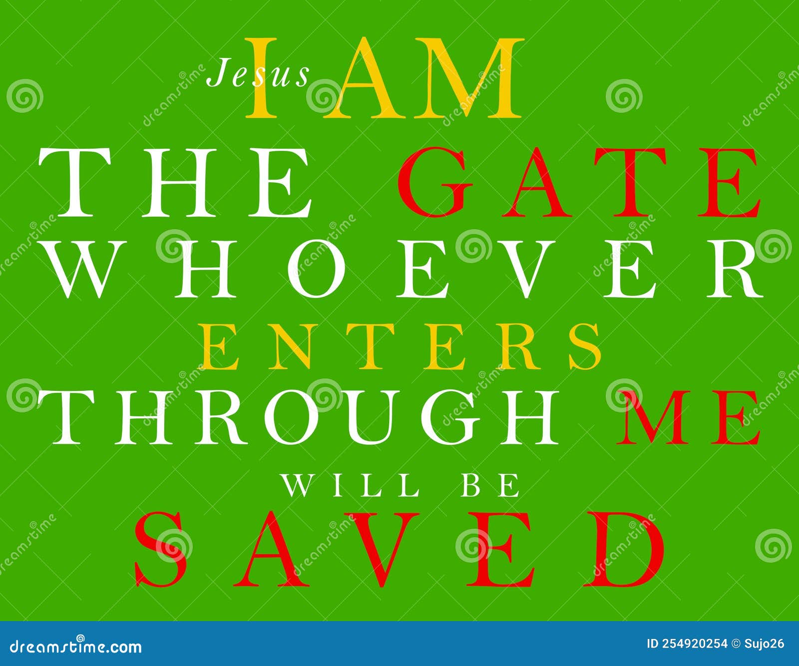 Jesus the Gate stock illustration. Illustration of font - 254920254