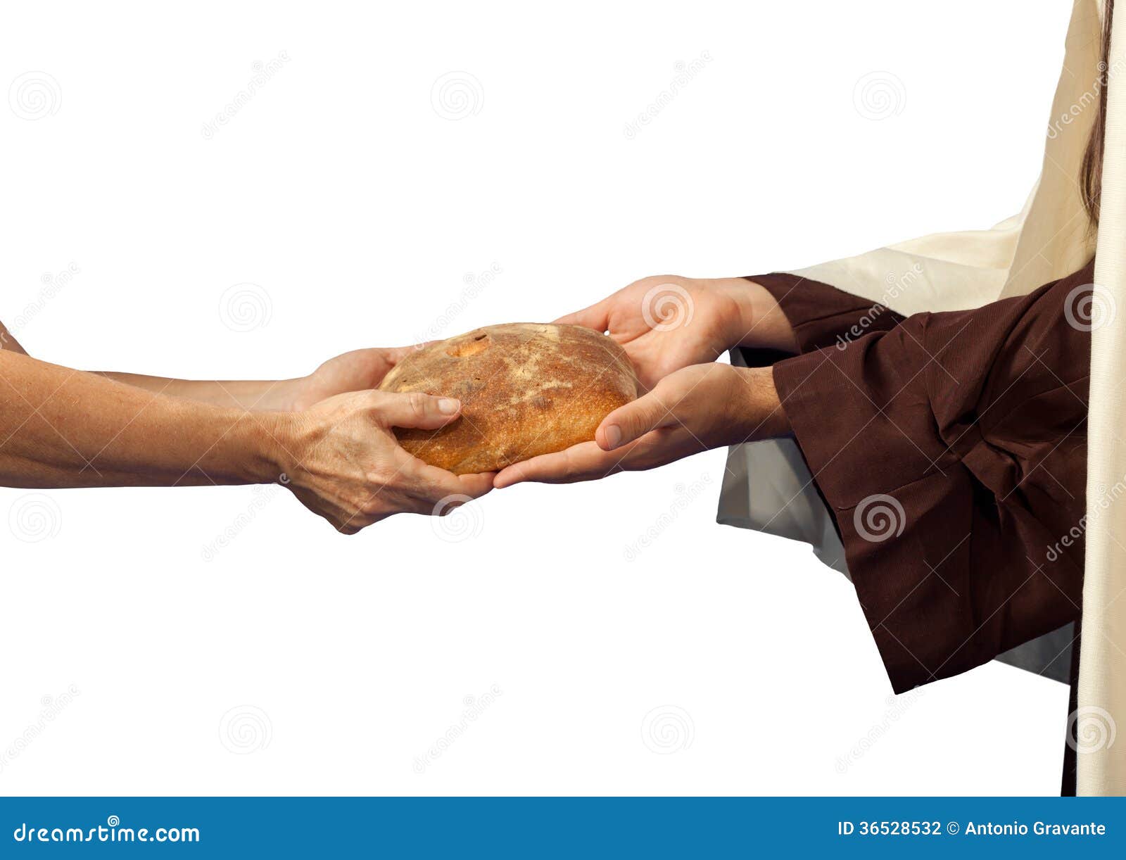 Jesus Gives The Bread To A Beggar. Stock Photography - Image: 36528532