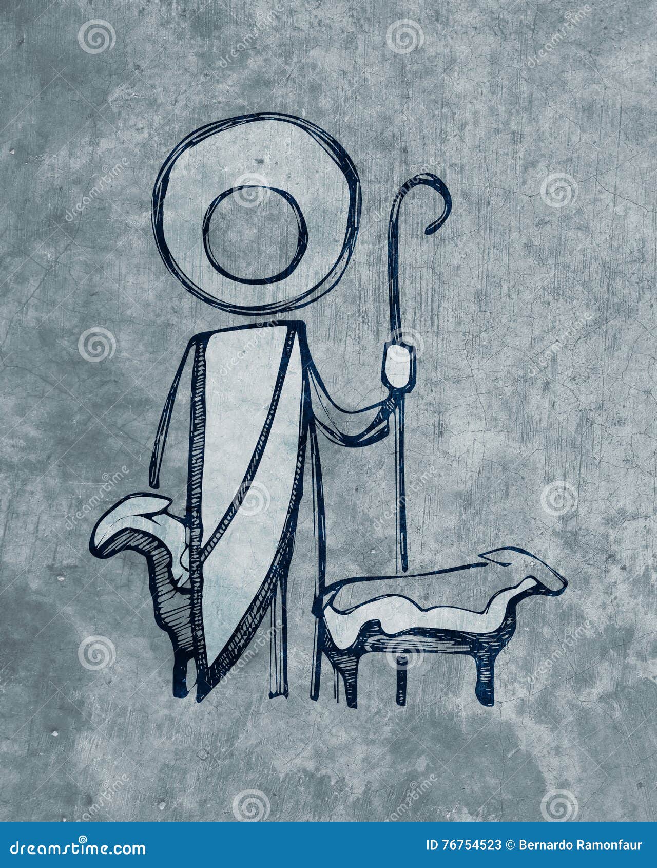 Jesus Good Shepherd Illustration Stock Illustration - Illustration of ...