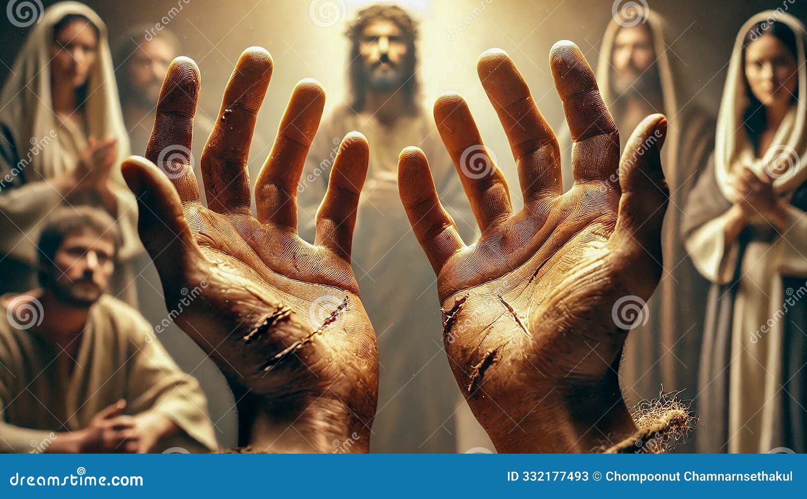 Jesus Hands Post-resurrection, Showing Scars with Significant Detail ...